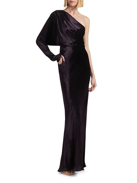 Zimmermann Asymmetric Velvet One Shoulder Gown Saks Fifth Avenue