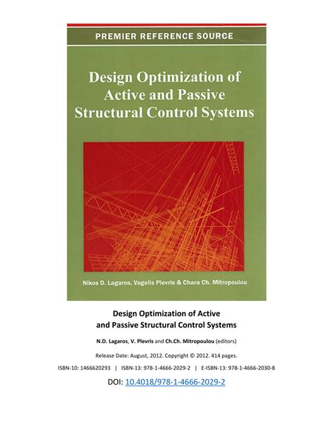 Pdf Design Optimization Of Active And Passive Structural Control Systems
