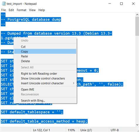 import project from existing postgresql database