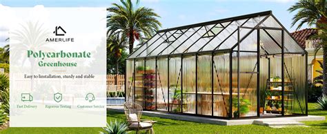 Amerlife 6x20 Ft Polycarbonate Greenhouse For Outdoors Walk In Design With