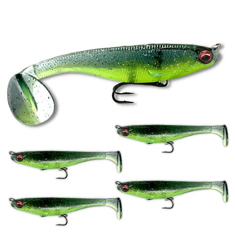 Mag Shad Paddle Tail Magnum Swimbaits Chartreuse Electric Blue U S