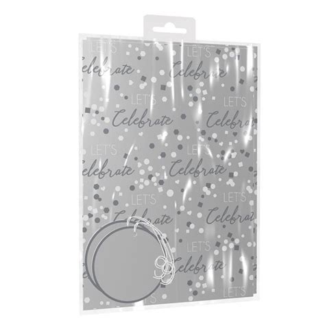 2 X Sheet T Wrap And Tags Lets Celebrate Silver Design The Home