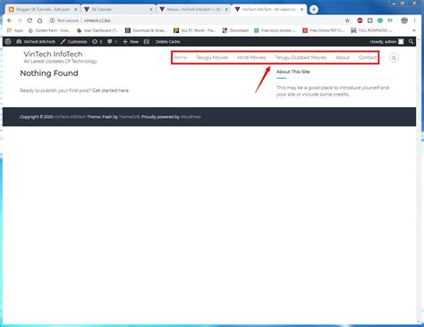 Sk Tutorials Wordpress Tutorials In Telugupart 5 Menu And Page Setup