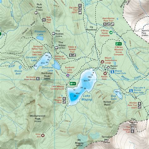 Lake Magog Mount Assiniboine Provincial Park Bc Destination Map