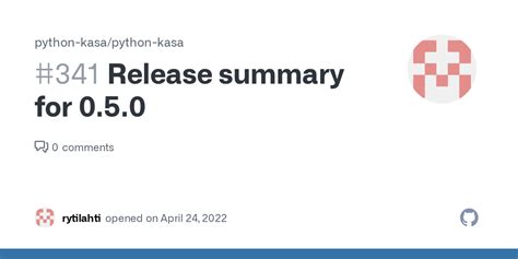 Release Summary For Issue Python Kasa Python Kasa GitHub