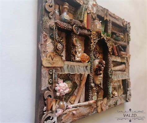 Curios Cabinetassemblage Boxwall Decorvintage Mixed Media Decor Etsy