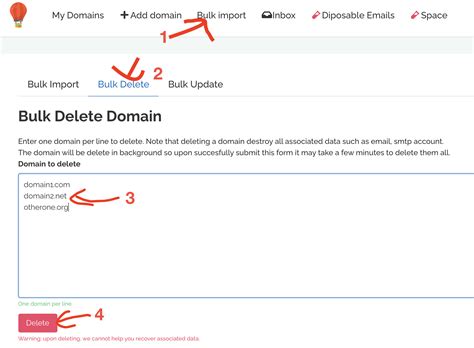 Bulk Delete Domains Is Supported Now Mailwip Fast Reliable Email