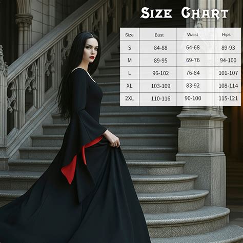 Morticia Addams Dress Black And Red New 2025 Halloween Costume