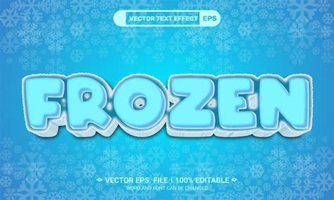 Premium Vector Frozen 3d Editable Vector Text Effect On Blue Background