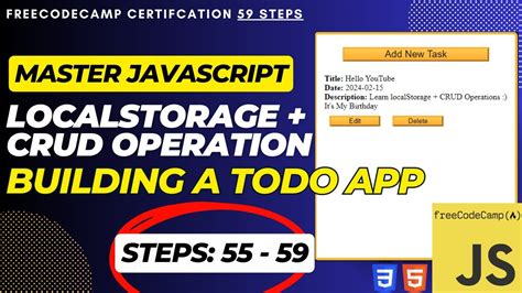Learn Javascript Browser Localstorage Crud Build A Todo App Steps