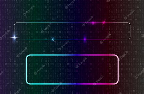 Premium Photo Neon Colored Frames On The Background Of Binary Code