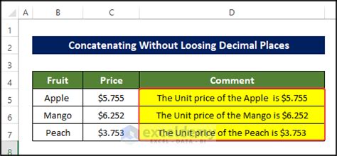 how to concatenate decimal places in excel 5 examples