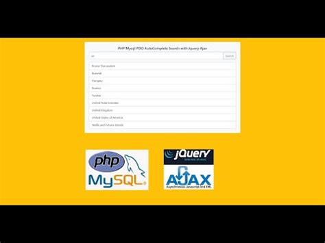 PHP Mysql PDO AutoComplete Search With Jquery Ajax YouTube