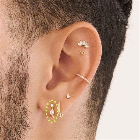 Mini Duo Cz Huggie Studs