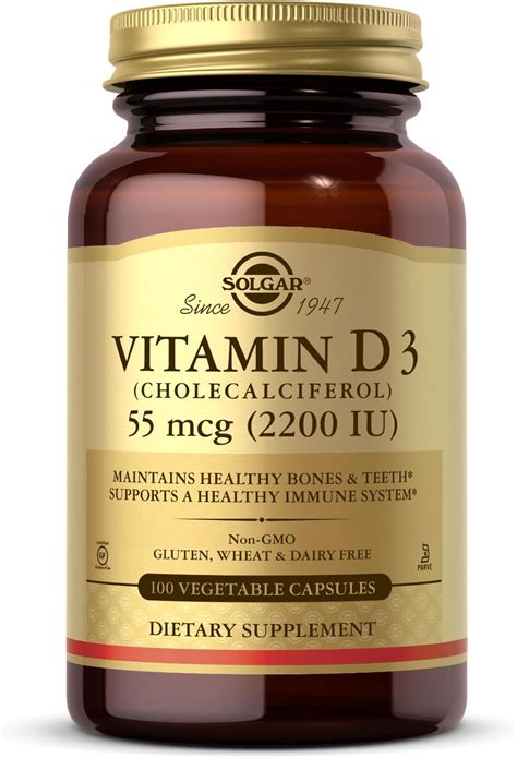 Amazon.com: Solgar Vitamin D3 (Cholecalciferol) 125 mcg (5000 IU), 240 ...