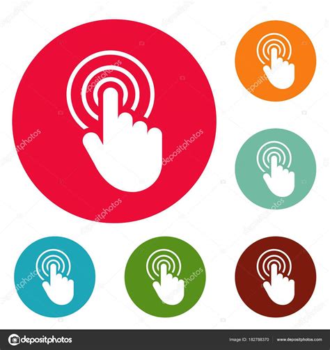 Hand Cursor Web Icons Circle Set Vector Stock Vector Image By Anatolir