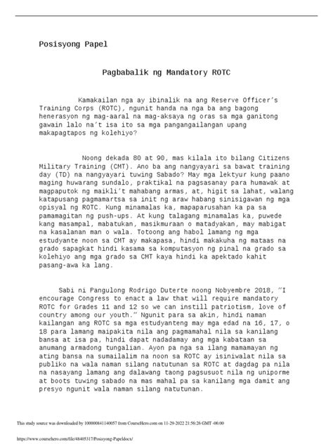 Posisyong Papel Pdf