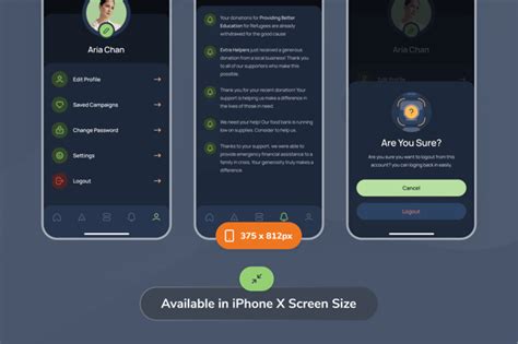 Lumio Profile App Ui Dark Mode Ux And Ui Kits Ft Profil And Account Envato