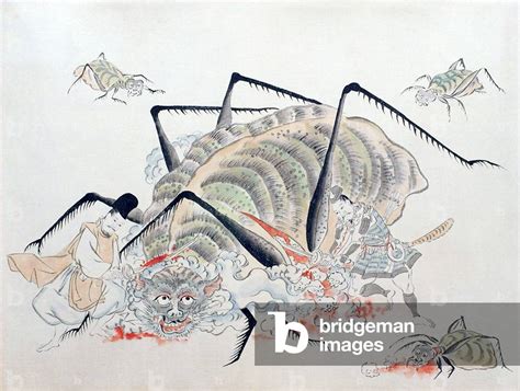 Image Of Japan Tsuchigumo The Earth Spider Being Killed By Minamoto No