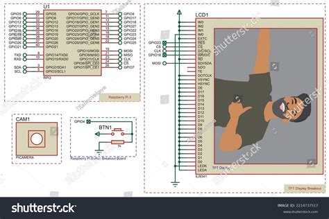 Vector Diagram Connection Tft Display Camera Stock Vector Royalty Free 2214737517 Shutterstock