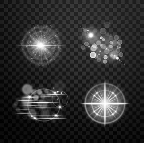 현실적인 스타일의 색 렌즈 플레어 세트 프리미엄 Psd 파일