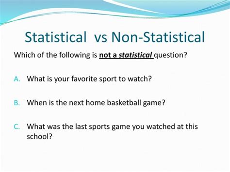 Examples Of What Is A Non Statistical Question Explained