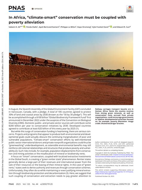 Pdf In Africa Climate Smart Conservation Must Be Coupled With Poverty Alleviation