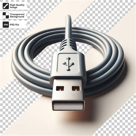 Premium PSD Psd Usb Cable On Transparent Background With Editable Mask Layer