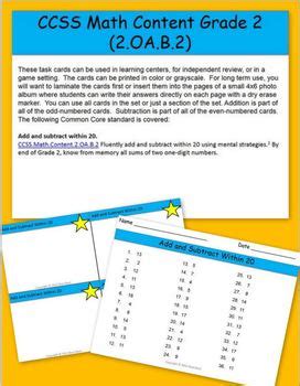 Add And Subtract Within Task Cards CCSS OA B Adding And Subtracting