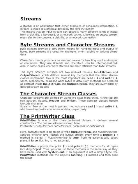 streams the byte stream classes are pdf computer file class