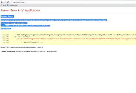 Web Part Literal Content Is Not Allowed Within A Microsoft