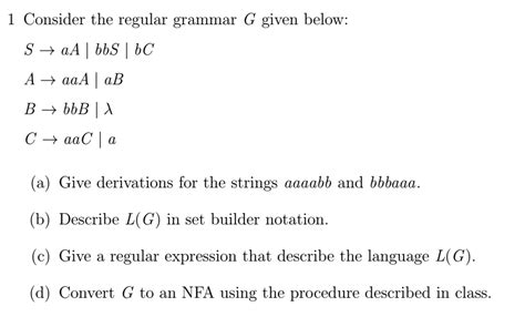 Solved Consider The Regular Grammar G Given Below Chegg