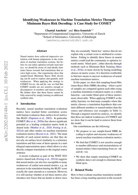 Pdf Identifying Weaknesses In Machine Translation Metrics Through