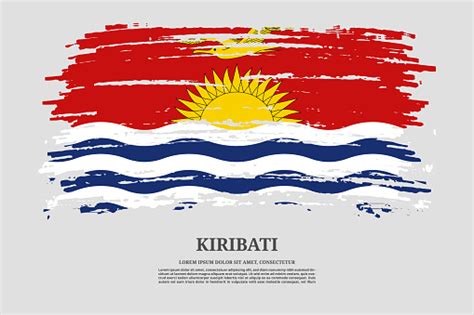 브러시 스트로크 효과와 정보 텍스트 포스터 벡터가있는 키리바시 플래그 0명에 대한 스톡 벡터 아트 및 기타 이미지 0명 공휴일 국가 관광명소 Istock