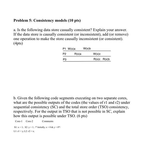 Solved Problem 5 Consistency Models 10 Pts A Is The
