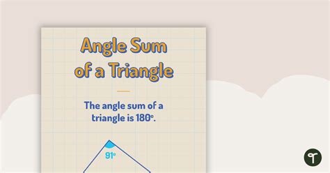Angle Sum Of A Triangle Poster Teach Starter