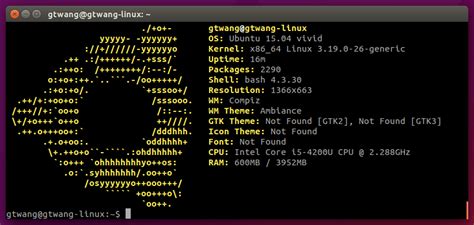 screenfetch 與 linux logo顯示 Linux Logo 與基本硬體資訊 G T Wang