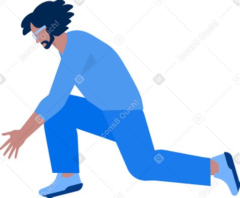 Man Bending Down On One Knee Png Svg
