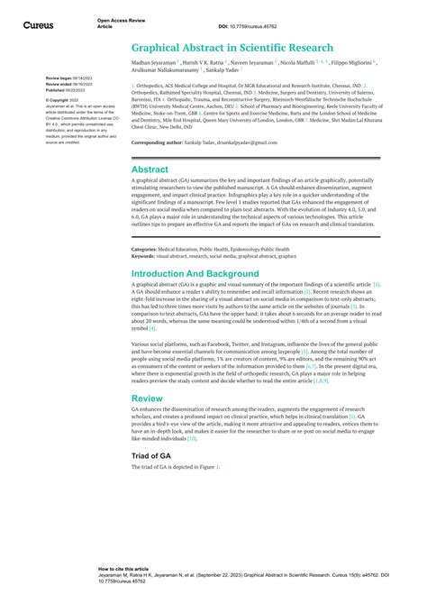 Pdf Graphical Abstract In Scientific Research