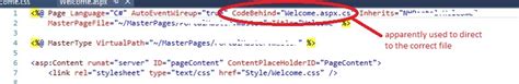 C No Cs Files In Inherited Web Forms Site Stack Overflow