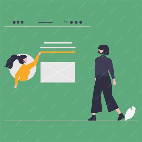 Une Femme Passe Devant Une Lettre Qui Dit Email Dessus Vecteur Premium