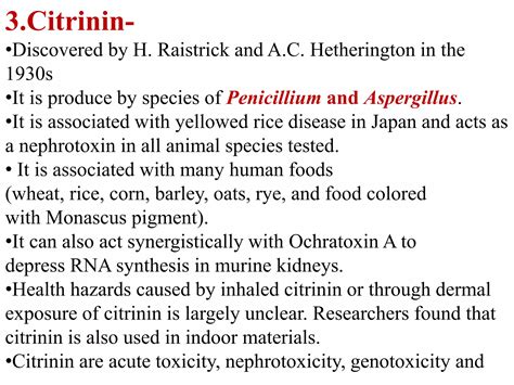 Mycotoxins General Account Types And Importance Pptx