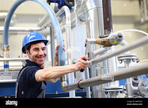 Assembler In An Industrial Plant Assembly And Repair On Site Stock