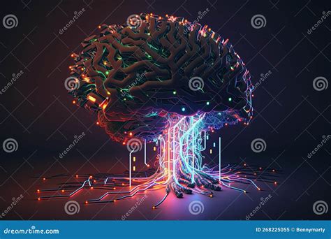 Neural Network Of Electronic Brain Stock Illustration Illustration Of