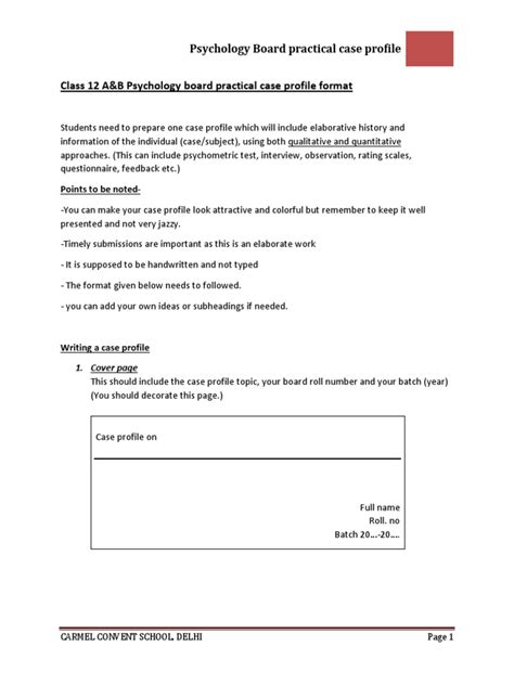Class 12 Case Profile Pdf Psychology Apa Style
