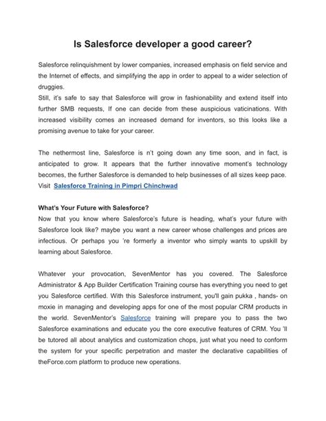 Ppt Is Salesforce Developer A Good Career Powerpoint Presentation