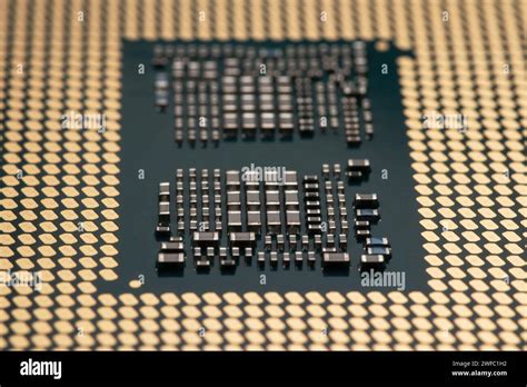 Cpu Gold Pins Microchip Processor Computer Component Technology Macro Photography Central