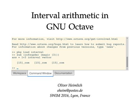Interval Arithmetic In Gnu Octave Speaker Deck