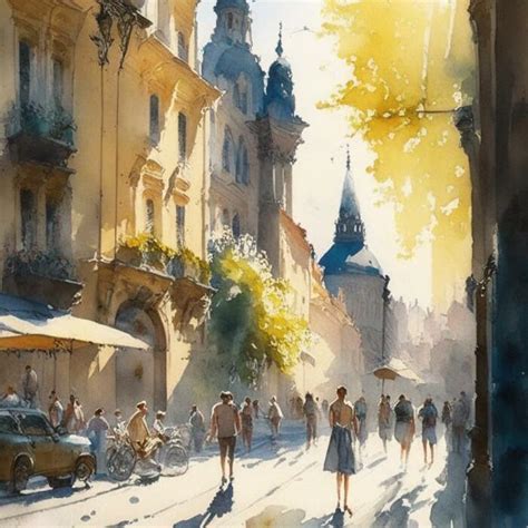 Иллюстрация Солнечное утро в стиле академический рисунок графика