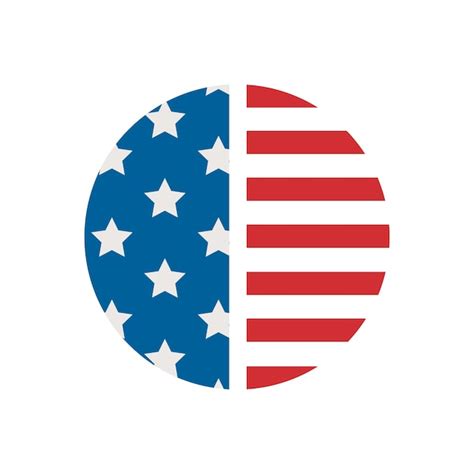 Bandera De Estados Unidos En Estilo Redondo Ilustración Vectorial Usa